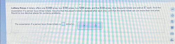 Solved Lottery Prizes A lottery offers one $1000 prize, two | Chegg.com