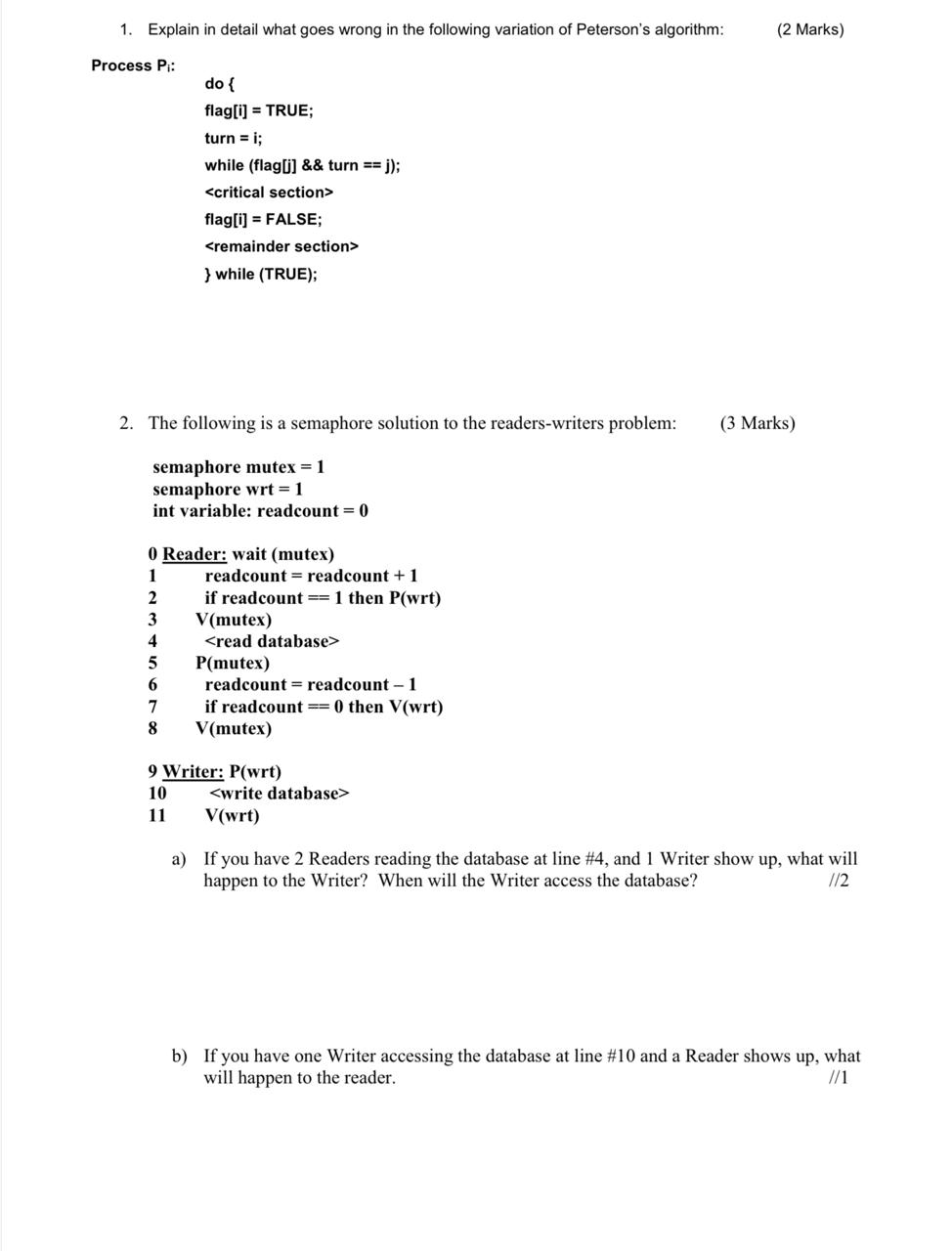 Solved The following is a semaphore solution to the | Chegg.com