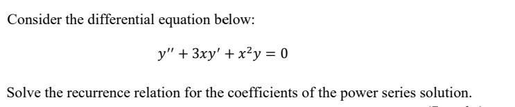 Solved Solve recurrence relation for the coefficients of the | Chegg.com