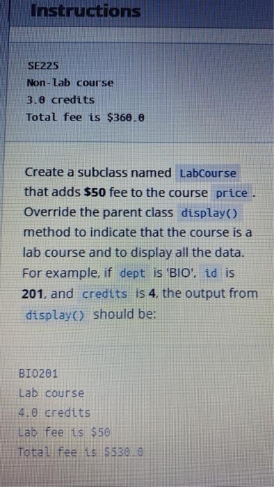 Solved Create a class named CollegeCourse that includes the | Chegg.com