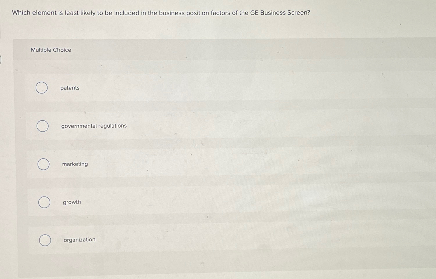 Solved Which element is least likely to be included in the | Chegg.com