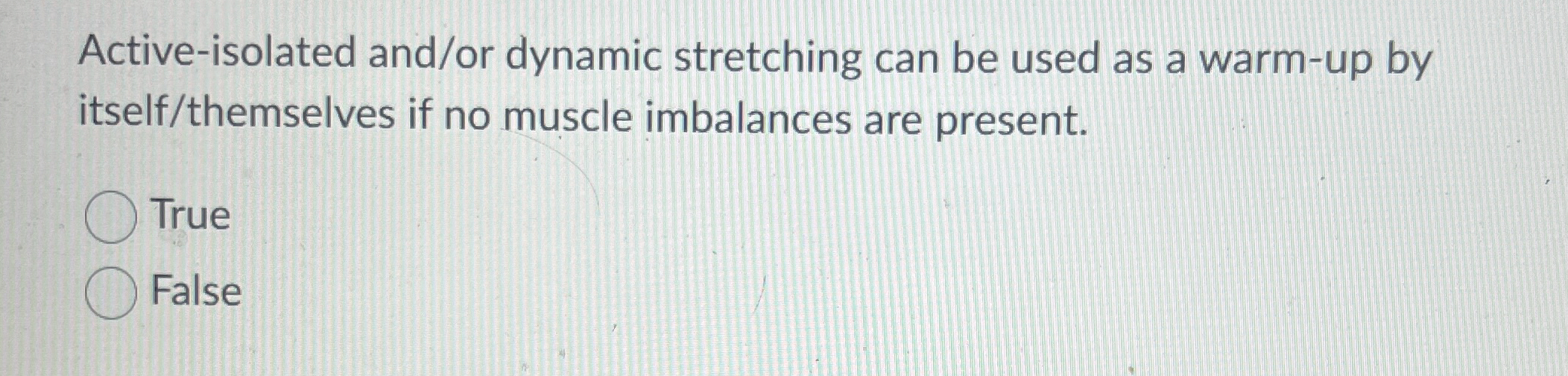 High Quality SOLUTION Active-isolated and/or dynamic stretching can be used | Chegg.com