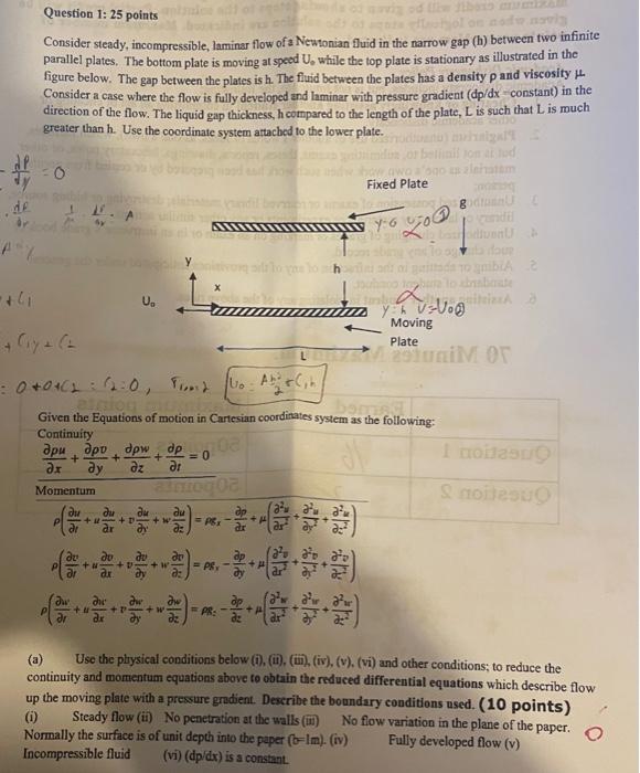 Solved Question 1: 25 points Consider steady, | Chegg.com