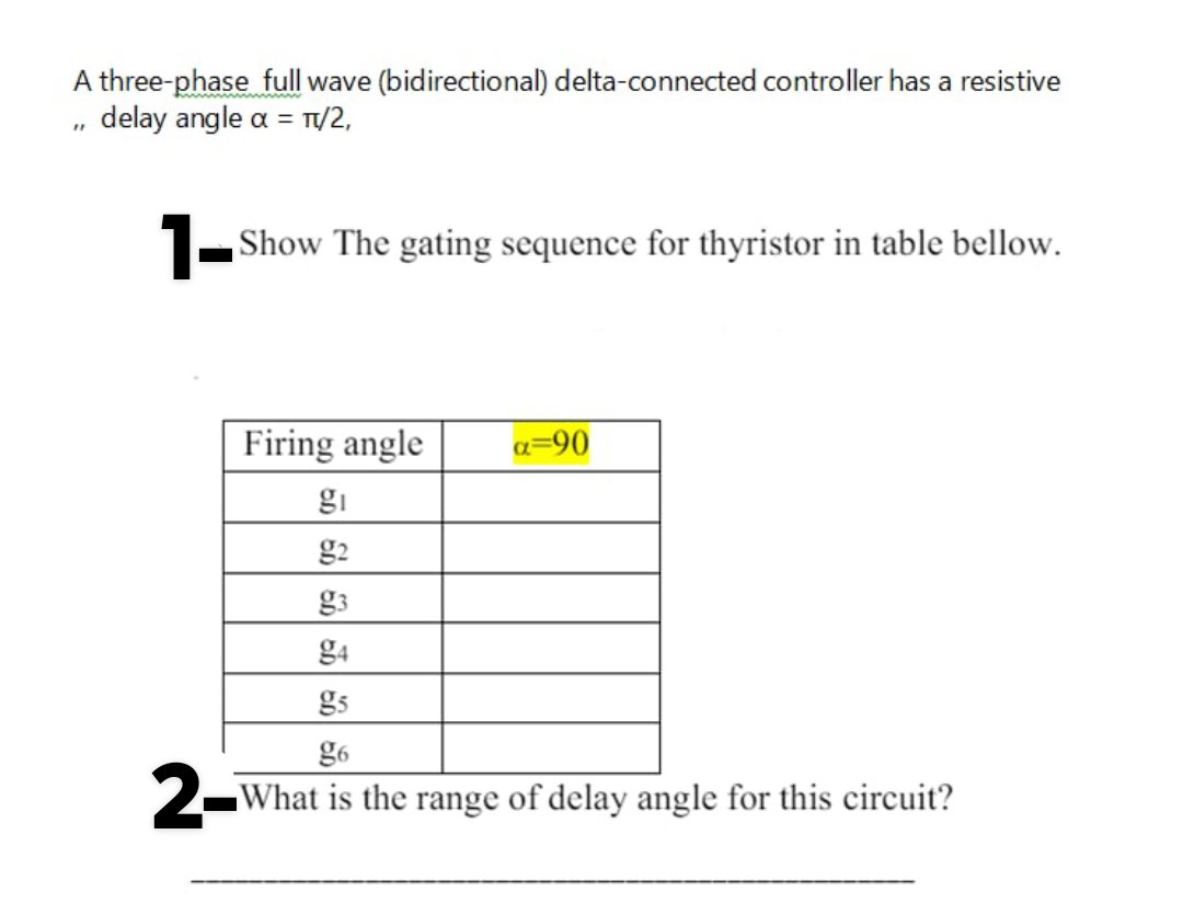 Solved A three-phase full wave (bidirectional) | Chegg.com