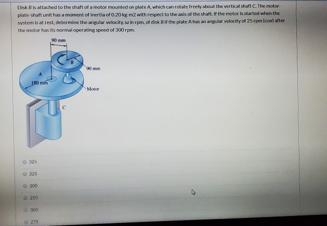 Solved Disk B is attached to the shaft of a motor mounted on | Chegg.com