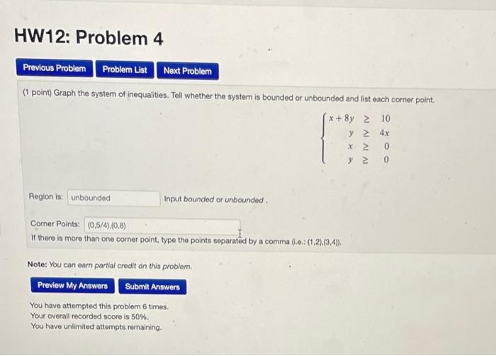 Solved HW12: Problem 4 Previous Problem Problem List Next | Chegg.com Solved HW12: Problem 4 Previous Problem Problem List Next | Chegg.com