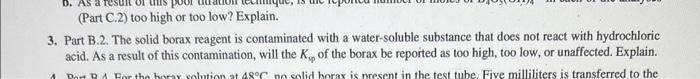 2. Part A.5. The endpoint in the titration is | Chegg.com