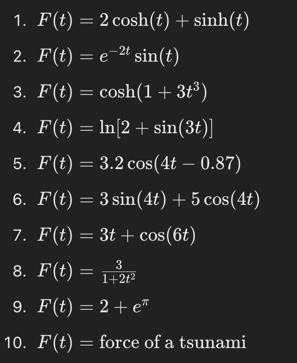 Solved The following are all equations of motion of the form | Chegg.com