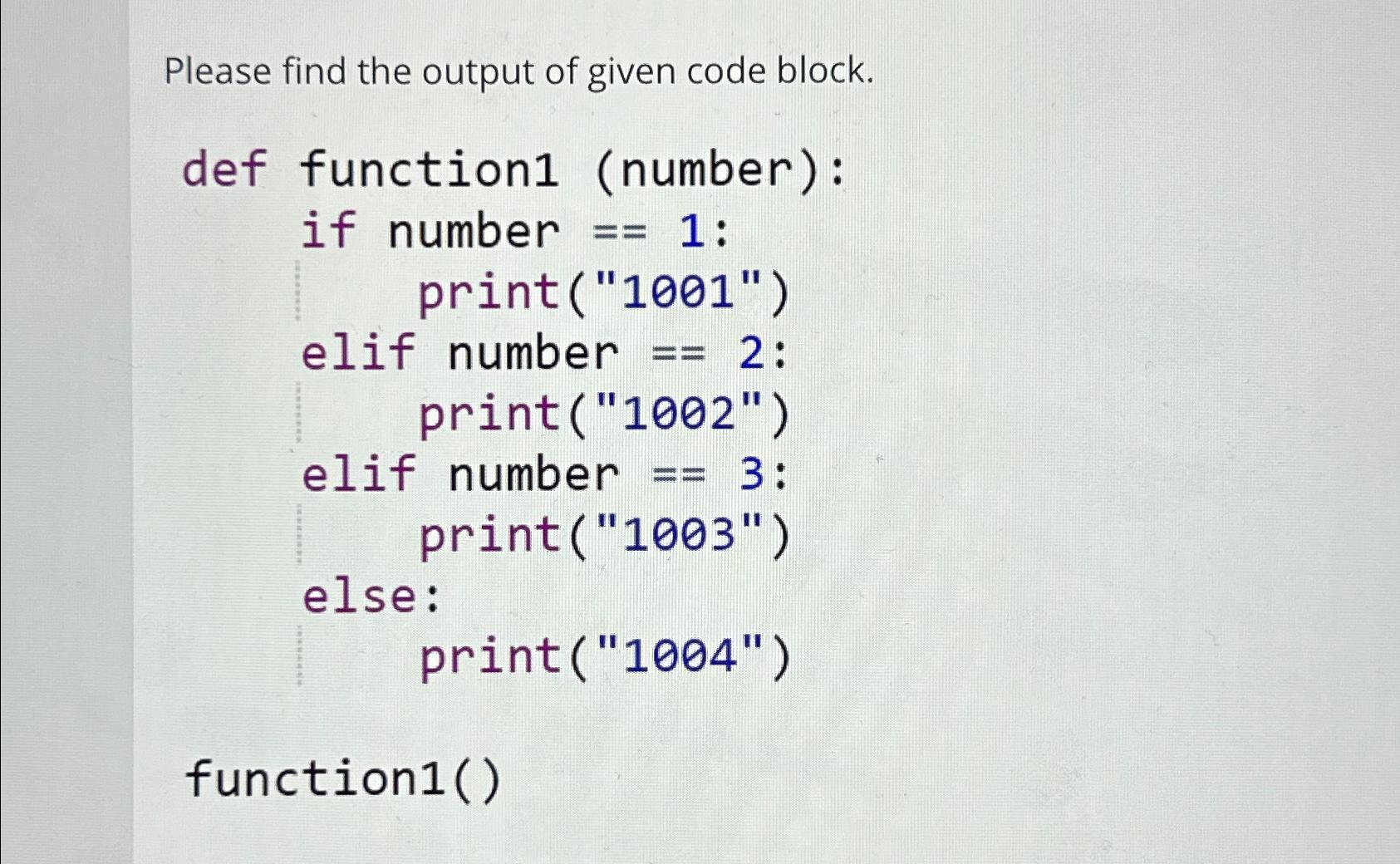 Solved Please find the output of given code block.def | Chegg.com
