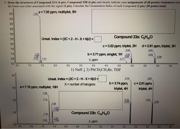 Solved V. Draw the structures of Compound 23A (6 pts). | Chegg.com