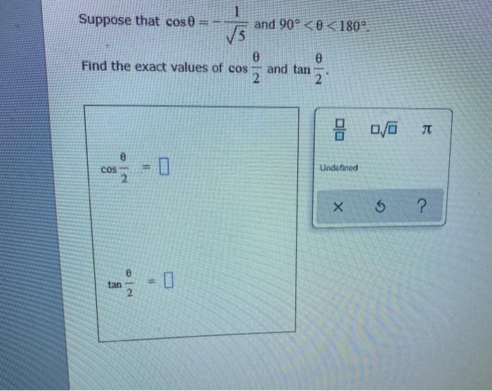 Solved 1 Suppose that cos 0 = and 90°