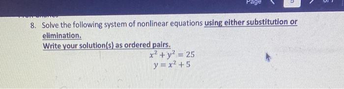 Solved Solve the following system of nonlinear equations | Chegg.com