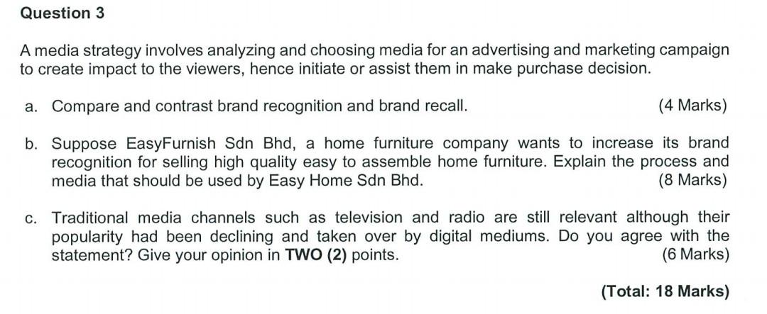 Solved A media strategy involves analyzing and choosing | Chegg.com