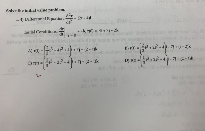 Solved Solve the initial value problem. - 4) Differential | Chegg.com