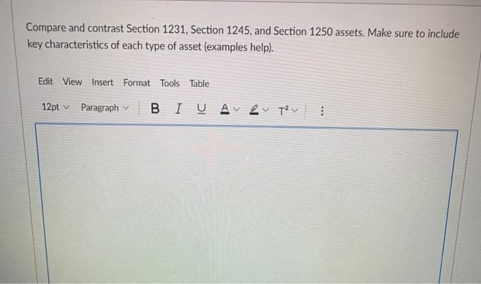 Solved Compare and contrast Section 1231, Section 1245, and | Chegg.com