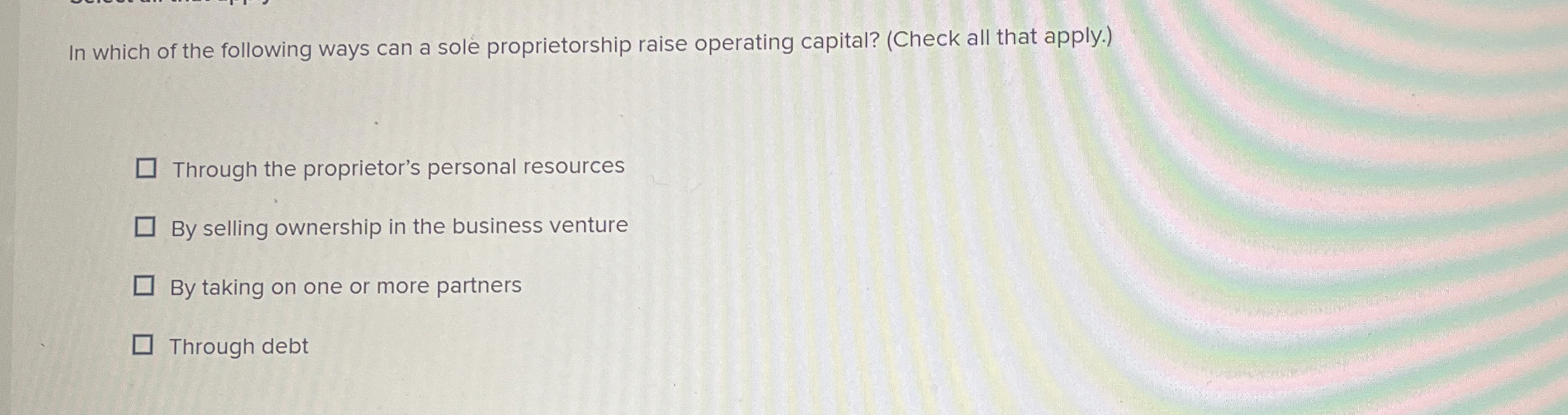 Solved In which of the following ways can a sole | Chegg.com