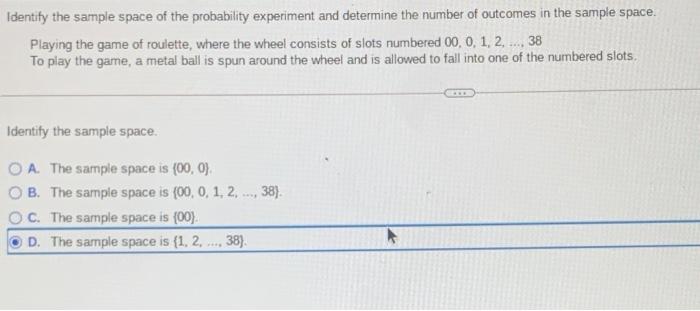 Solved Identify the sample space of the probability | Chegg.com