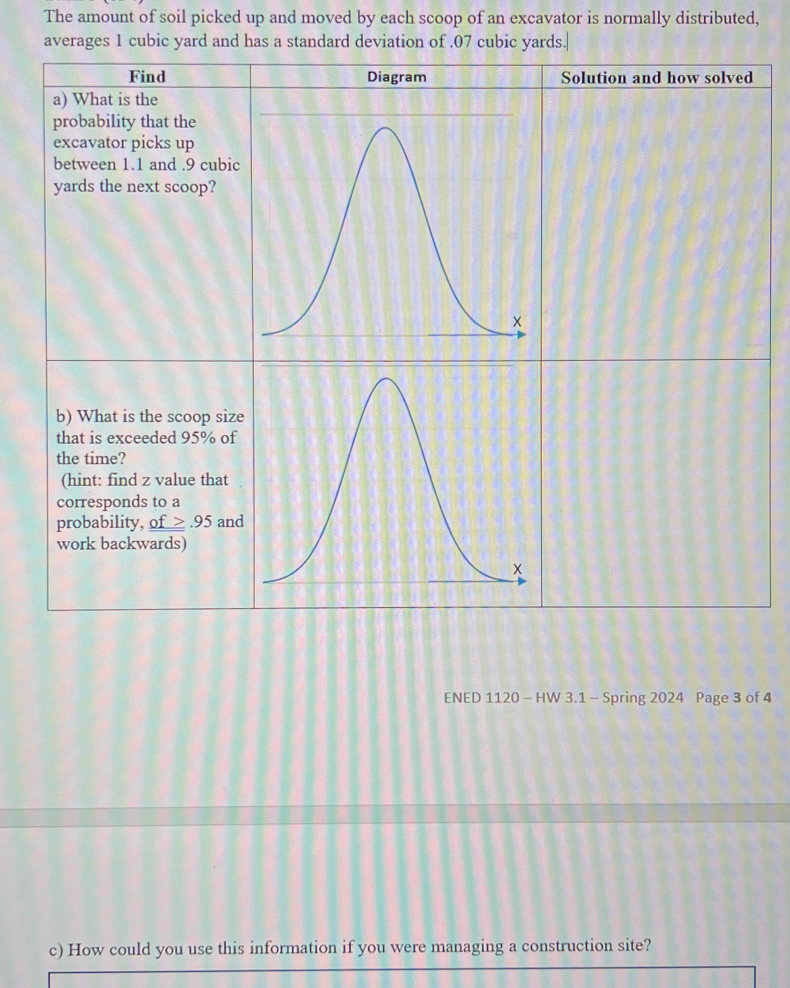 Solved The amount of soil picked up and moved by each scoop | Chegg.com