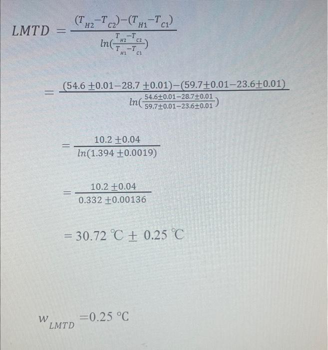 Solved I need help calculating this logarithmic mean | Chegg.com