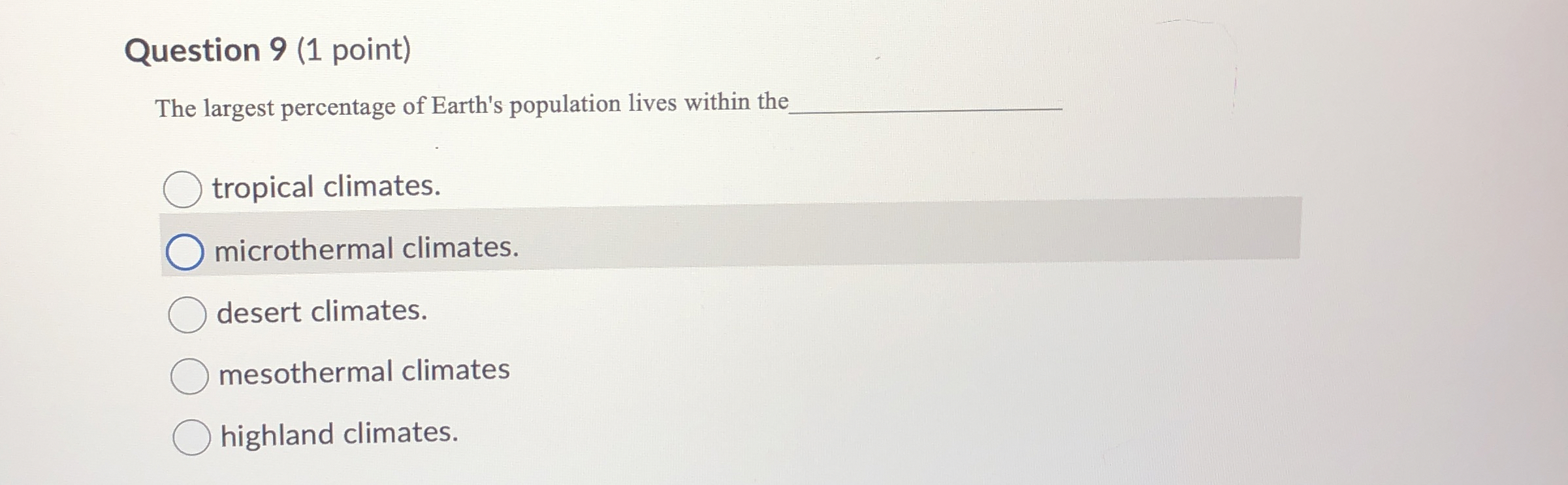 Solved Question 9 (1 ﻿point)The largest percentage of | Chegg.com