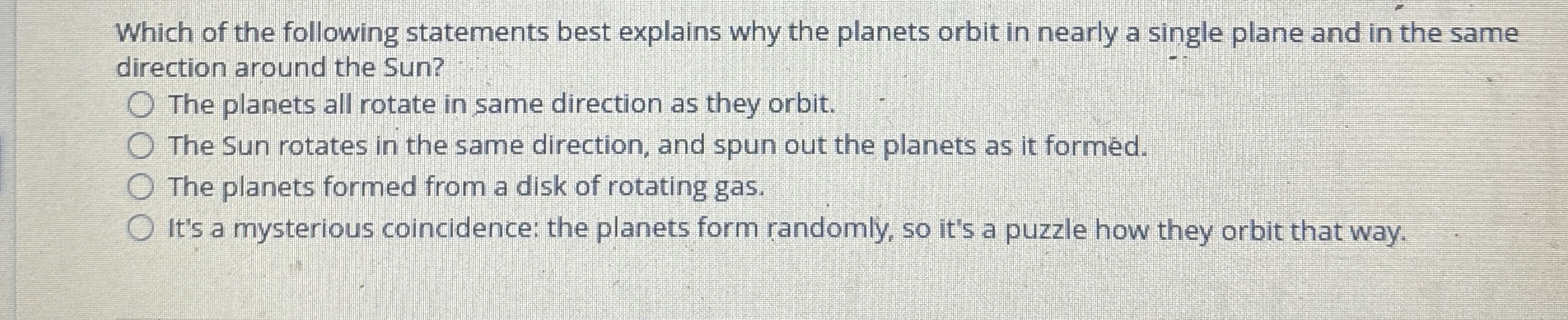 Solved Which of the following statements best explains why | Chegg.com