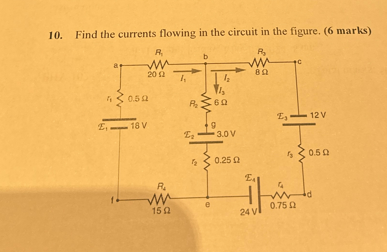 Solved Find the currents flowing in the circuit in the | Chegg.com