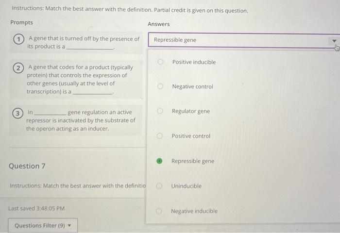 Solved Instructions: Match the best answer with the | Chegg.com