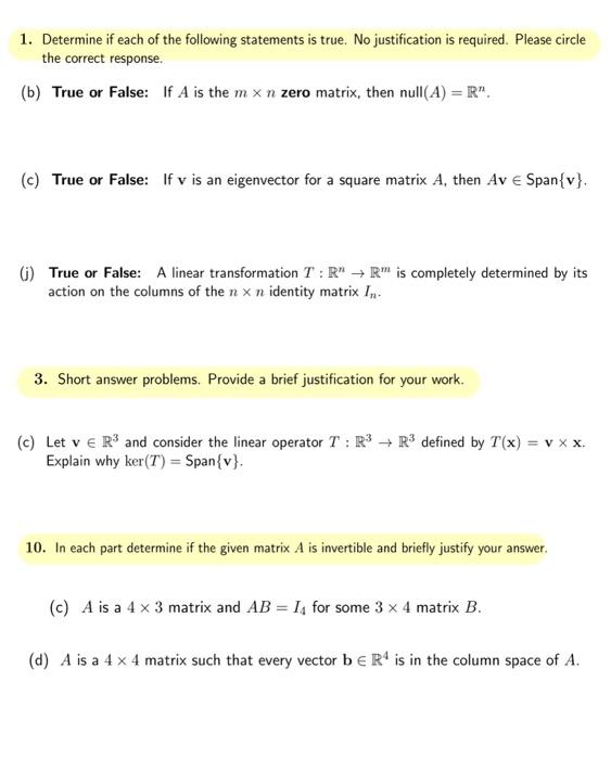 Solved 1. Determine if each of the following statements is | Chegg.com