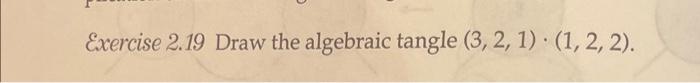 Solved Exercise 2.19 Draw the algebraic tangle | Chegg.com