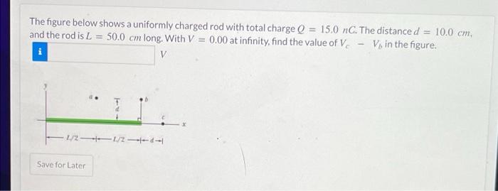 Solved The figure below shows a uniformly charged rod with | Chegg.com