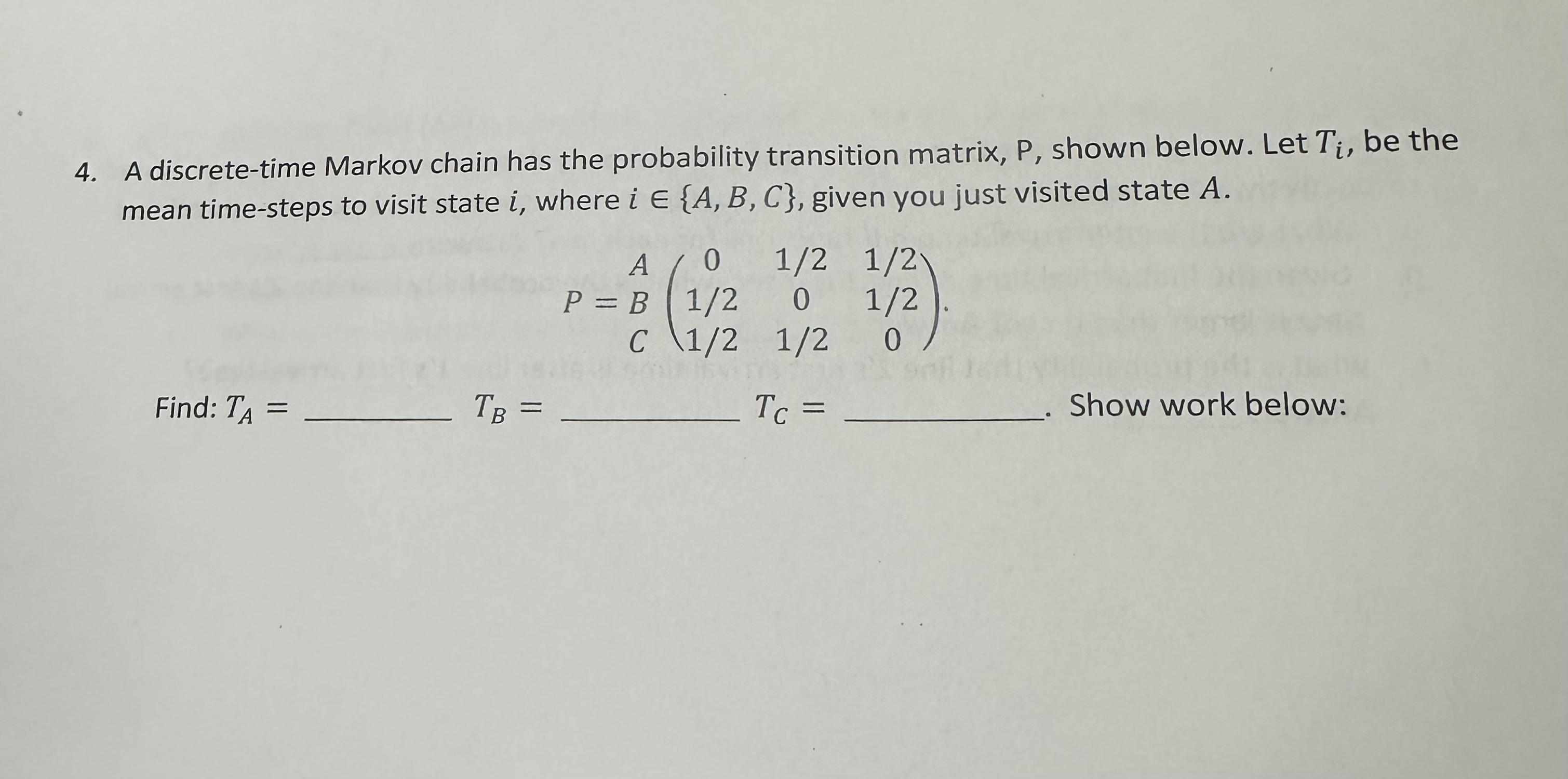 Solved A discrete-time Markov chain has the probability | Chegg.com