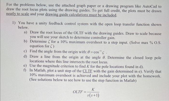 Solved For the problems below, use the attached graph paper | Chegg.com