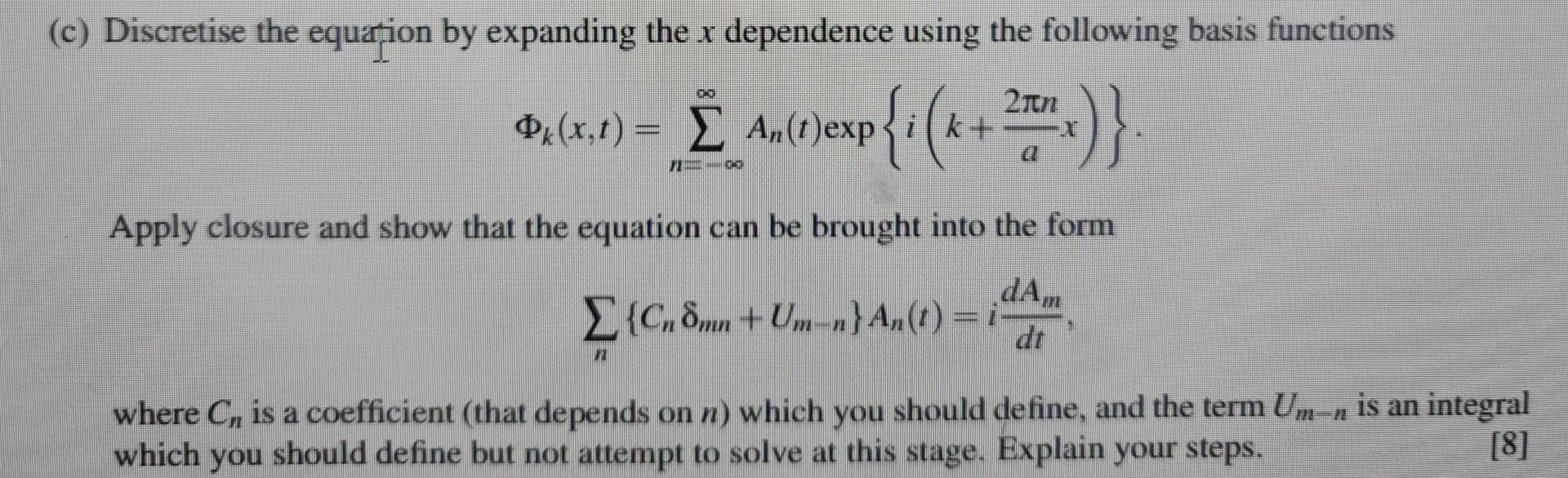 Solved The one-dimensional time-dependent Schrödinger | Chegg.com