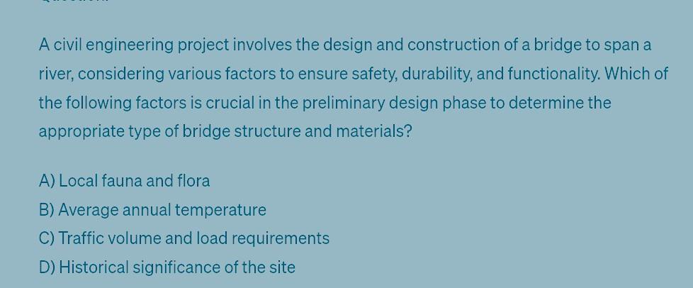 Solved A civil engineering project involves the design and | Chegg.com