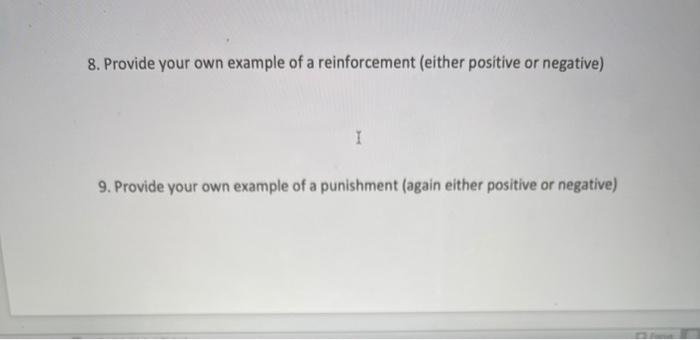 Solved Operant Conditioning Practice Exercise In each | Chegg.com