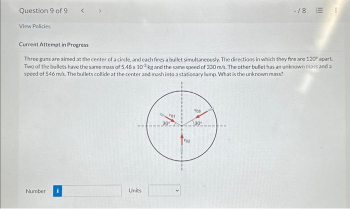 Solved Three guns are aimed at the center of a circle, and | Chegg.com