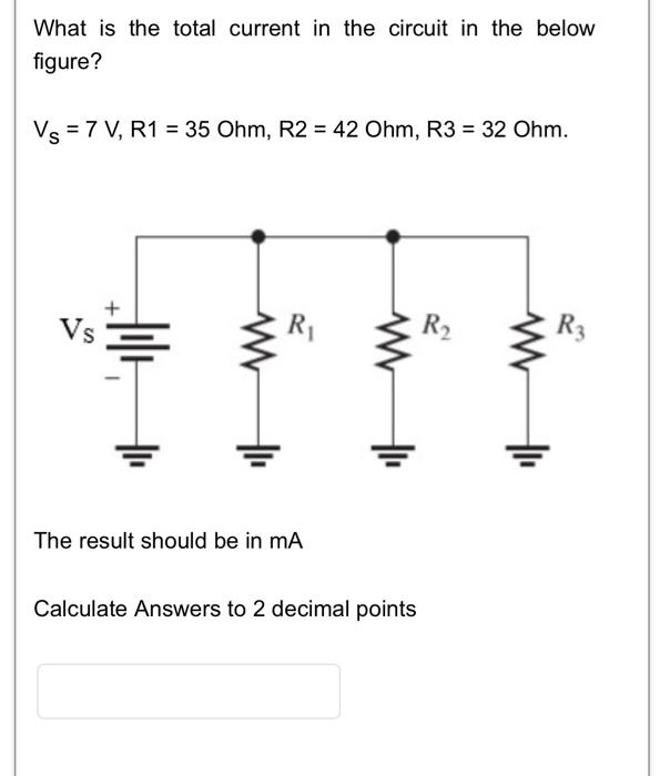 Solved What is the total current in the circuit in the below | Chegg.com