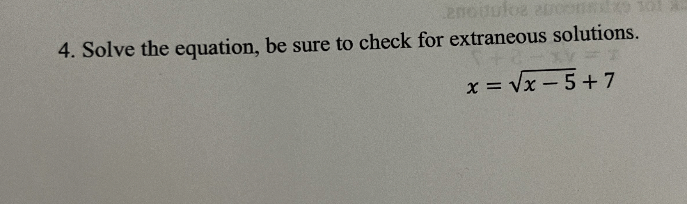 Solved Solve the equation, be sure to check for extraneous | Chegg.com