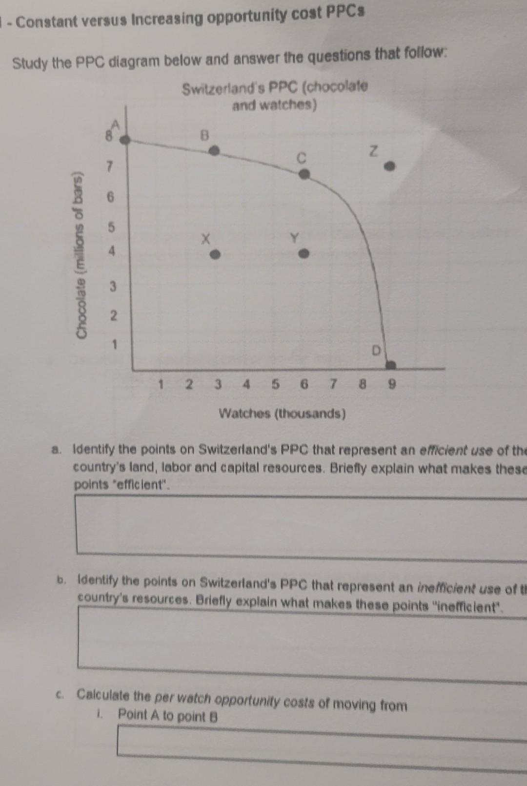 Solved 1 - Constant versus Increasing opportunity cost PPC | Chegg.com