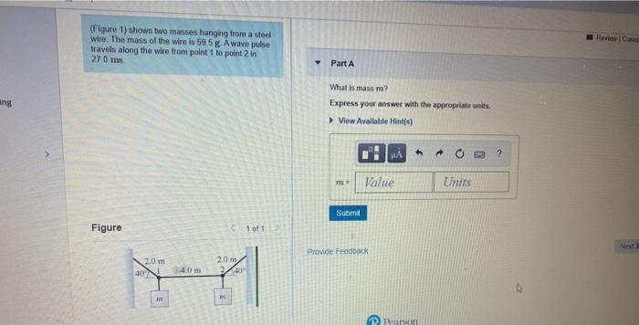 Solved ReviewCom (Figure 1) shows two masses hanging from a | Chegg.com