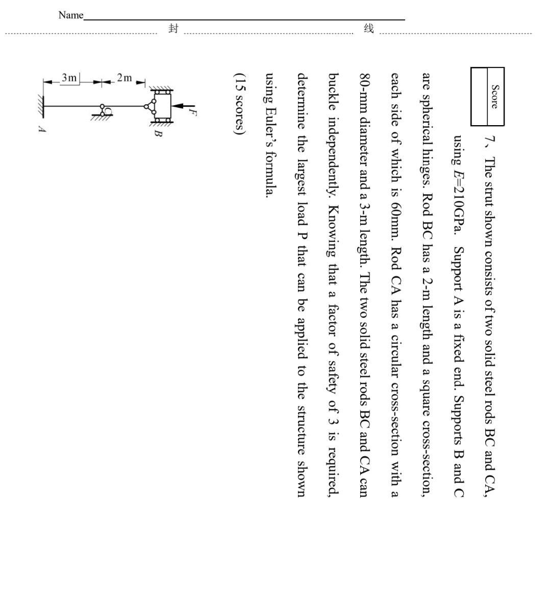 Solved using E=210GPa. Support A is a fixed end. Supports B | Chegg.com