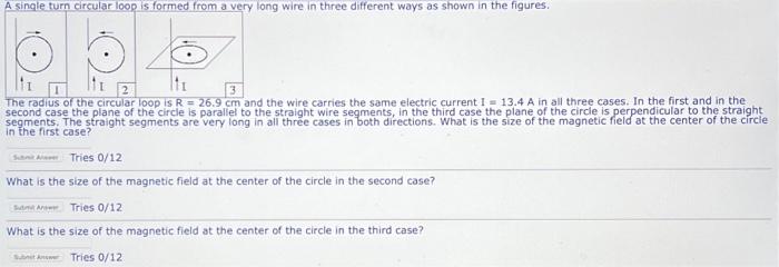 Solved A single turn circular loop is formed from a very | Chegg.com