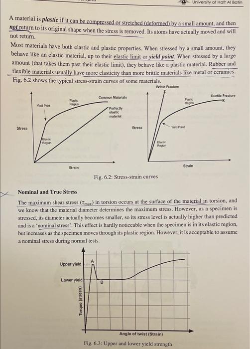 Solved Modulus of Rigidity or Shear Modulus (G) The modulus | Chegg.com