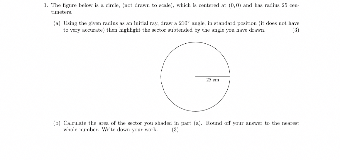 Solved The figure below is a circle, (not drawn to scale), | Chegg.com