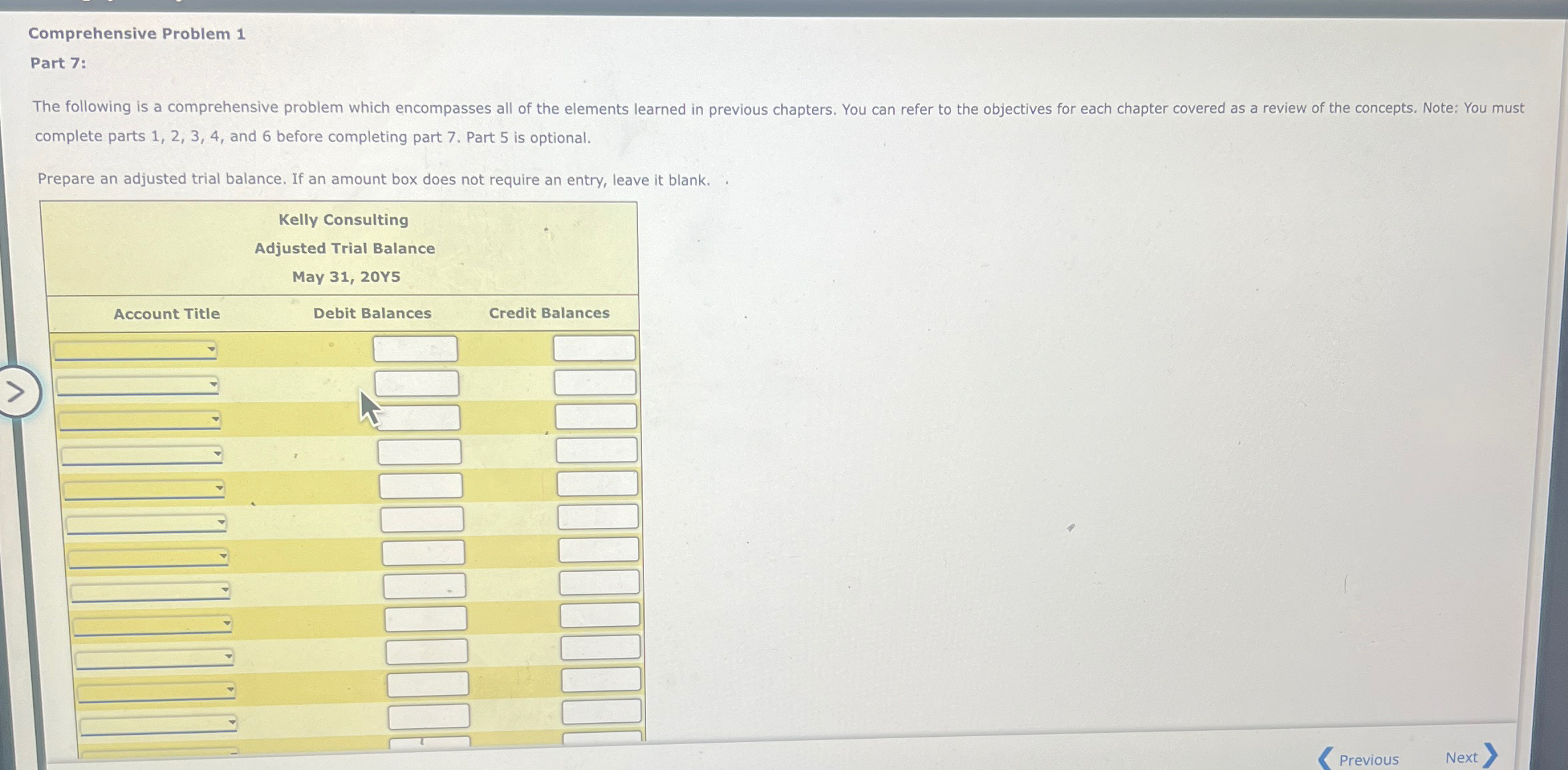 Comprehensive Problem 1Part 7: complete parts | Chegg.com Comprehensive Problem 1Part 7: complete parts | Chegg.com