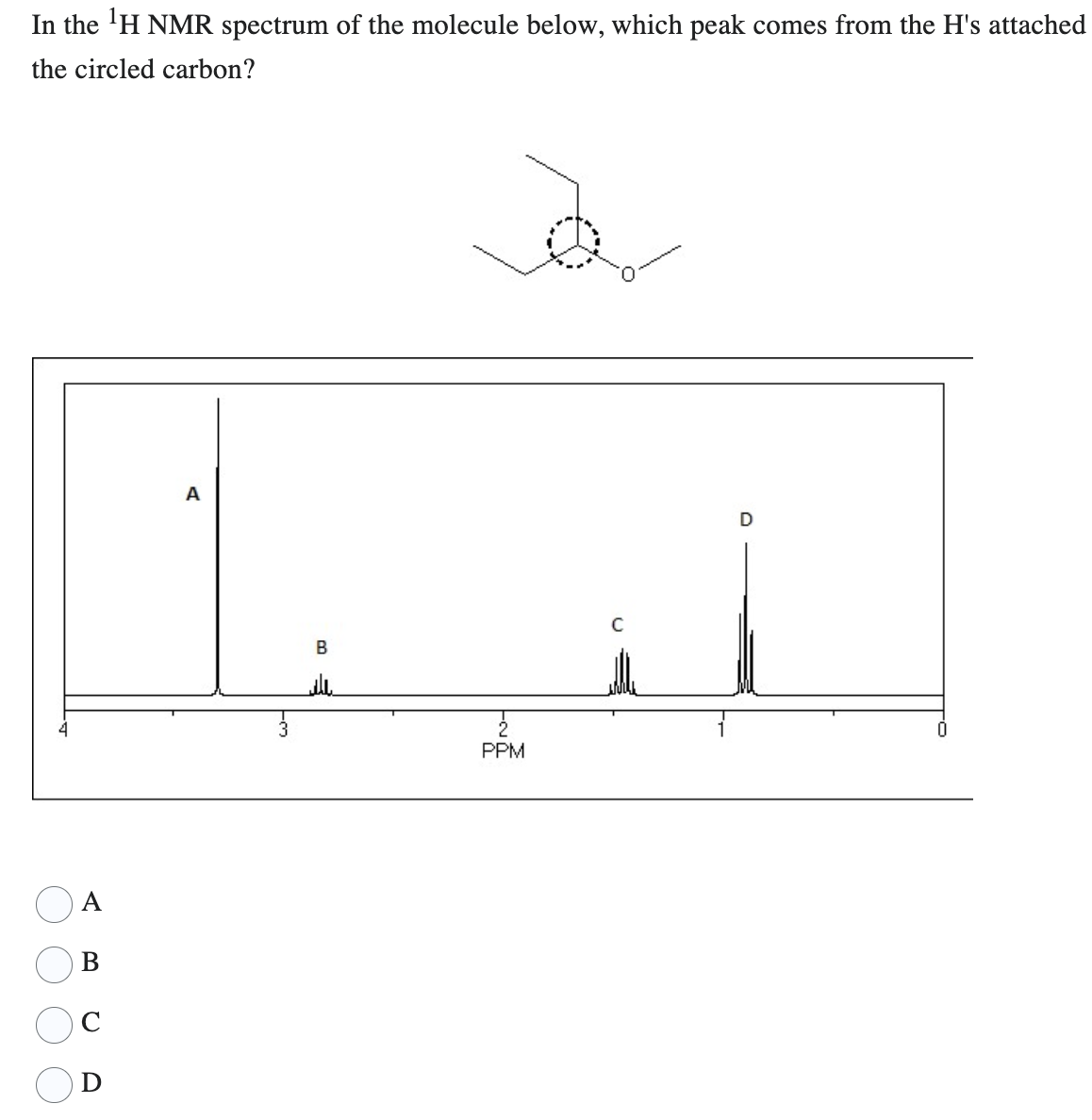 In the ?1H ﻿NMR spectrum of the molecule below, which | Chegg.com