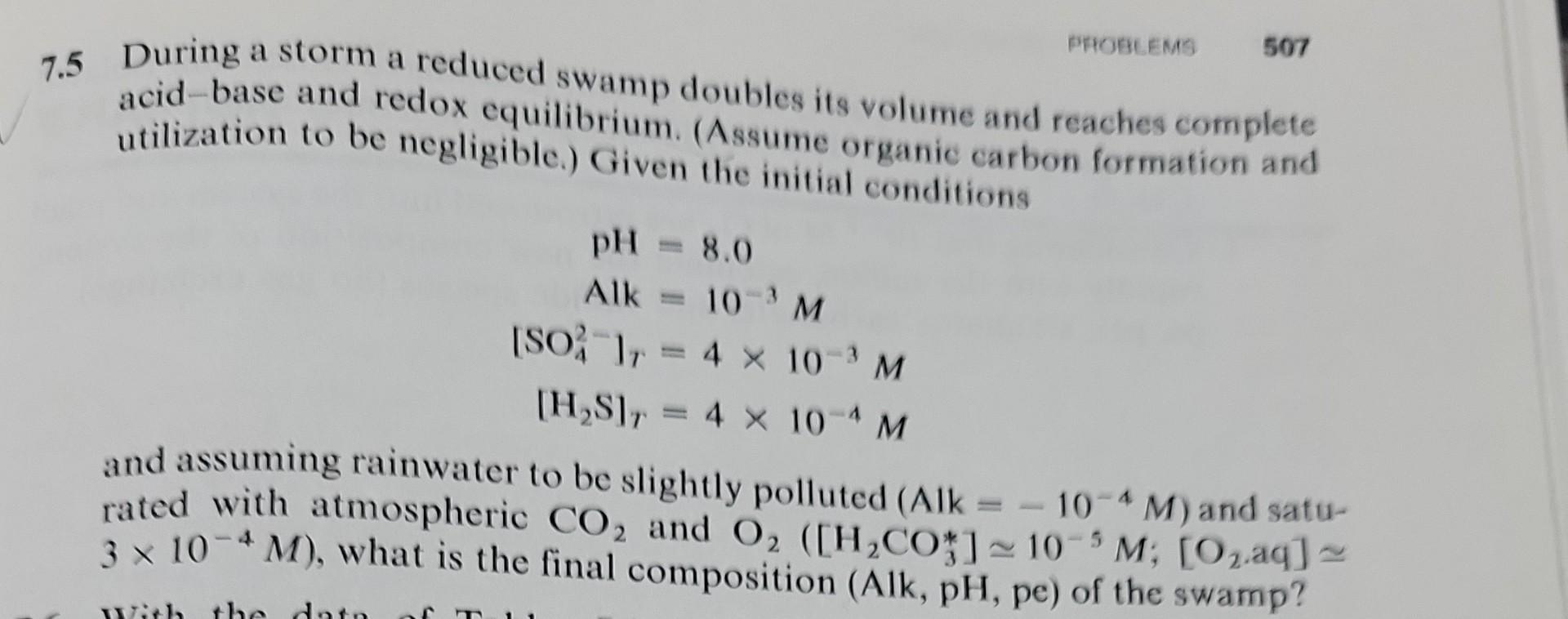 Solved 5 During a storm a reduced swamp doubles its volume | Chegg.com