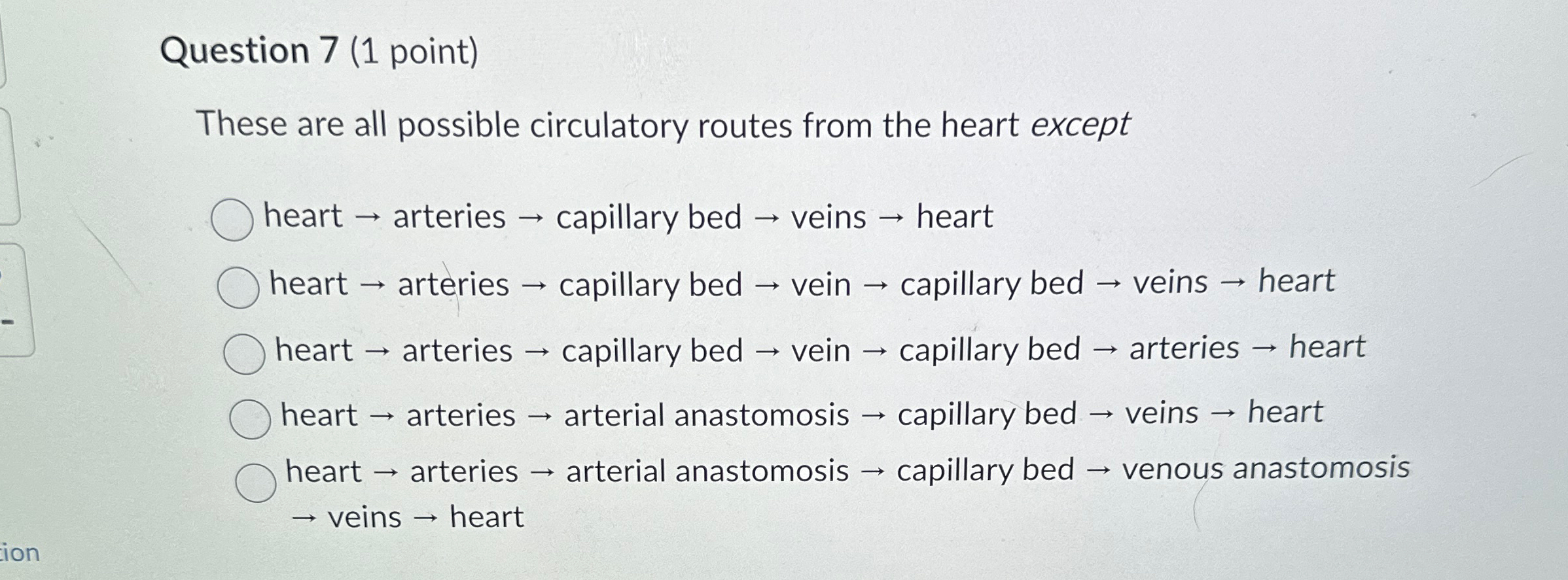 Solved Question 7 (1 ﻿point)These are all possible | Chegg.com