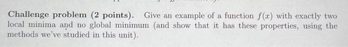 Solved Challenge problem ( 2 points). Give an example of a | Chegg.com