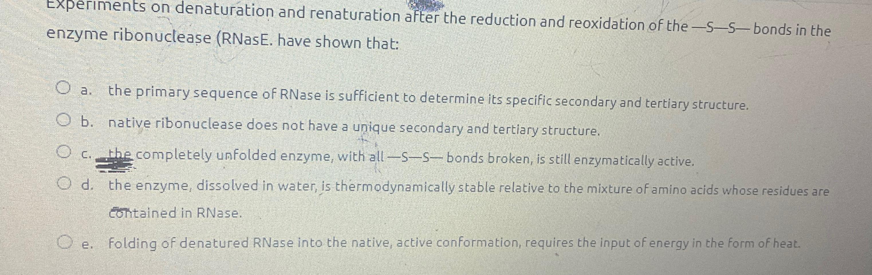 Solved Experiments on denaturation and renaturation after | Chegg.com